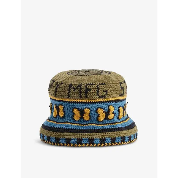 Story Mfg. Crocheted Cotton Bucket Hat - Yellow Butterfly - 50